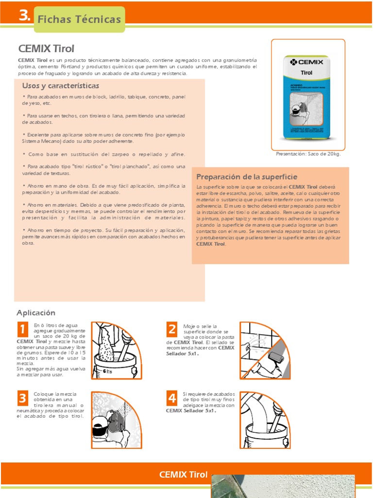 Aplicación y características del CEMIX Tirol | PDF | Hormigón | Materiales