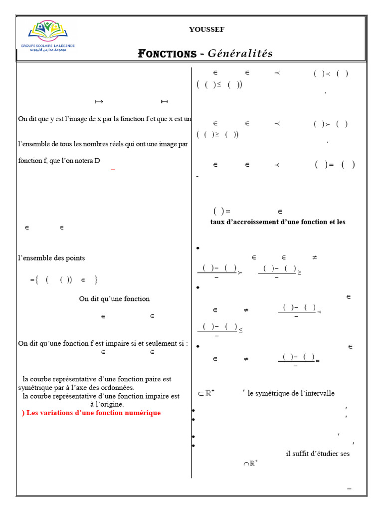Fonctions et leurs propriétés essentielles | PDF | Fonction monotone ...