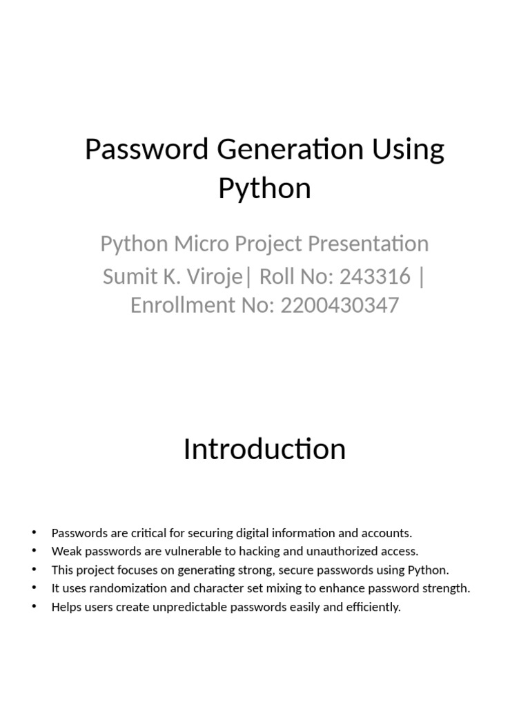 Python Password Generator Project | PDF
