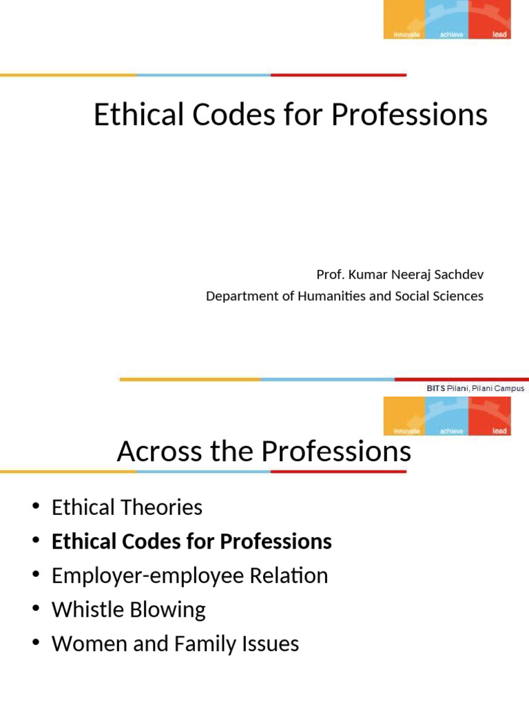 09 Prof Ethics Ethical Codes | PDF | Morality | Knowledge