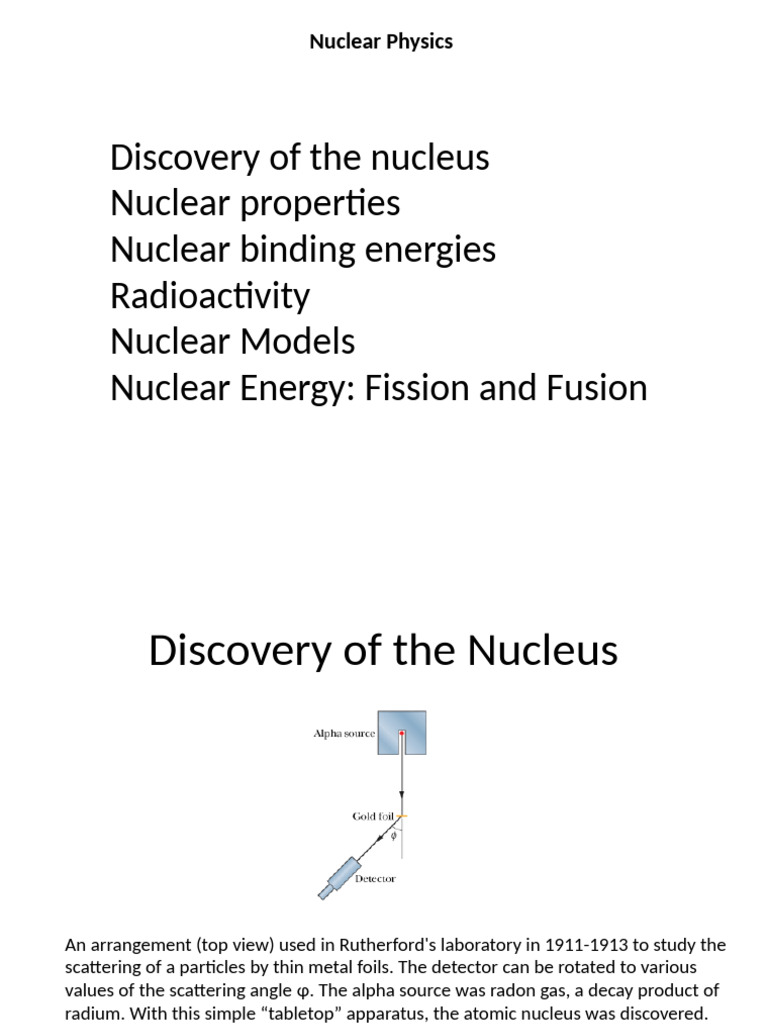 Overview of Nuclear Physics Concepts | PDF | Atomic Nucleus | Binding ...