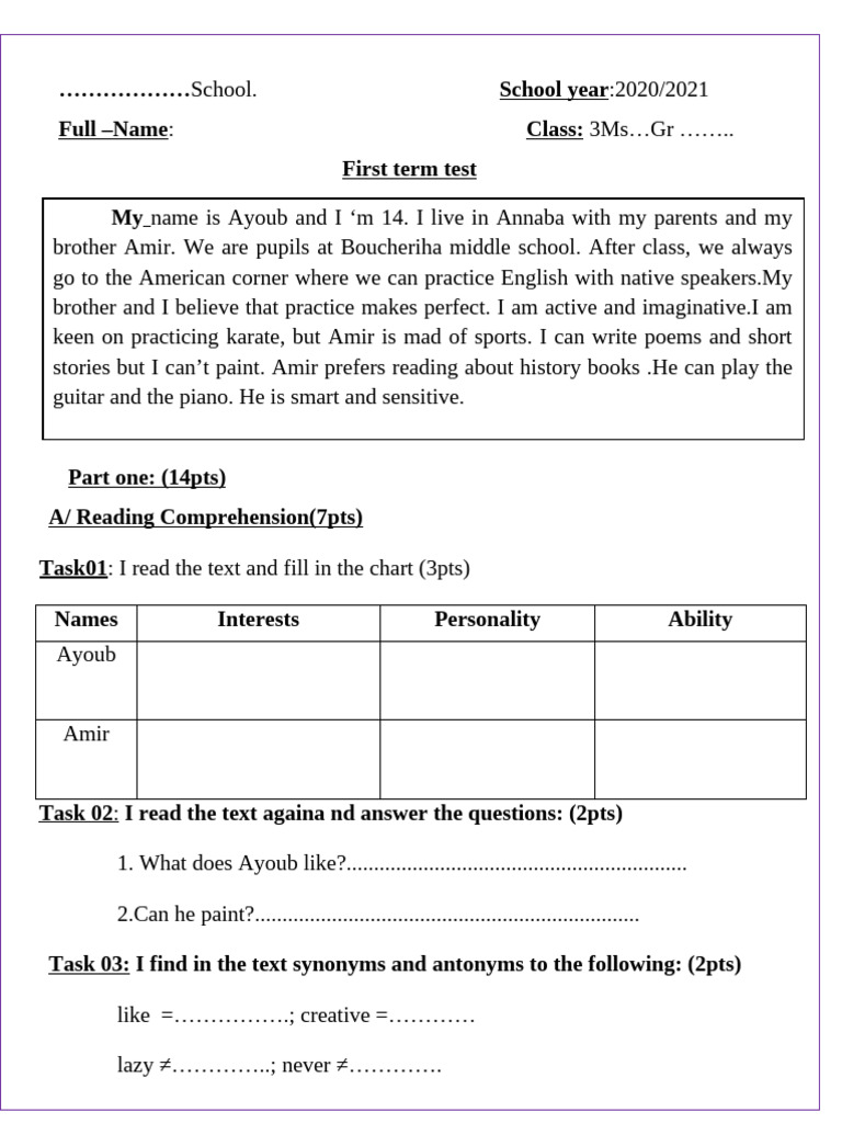3ms Test by MRS - BENGHALIA.C | PDF | Cognitive Science | Language ...