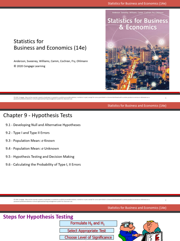 Chapter.9 Hypothesis testing | PDF | Hypothesis | Null Hypothesis