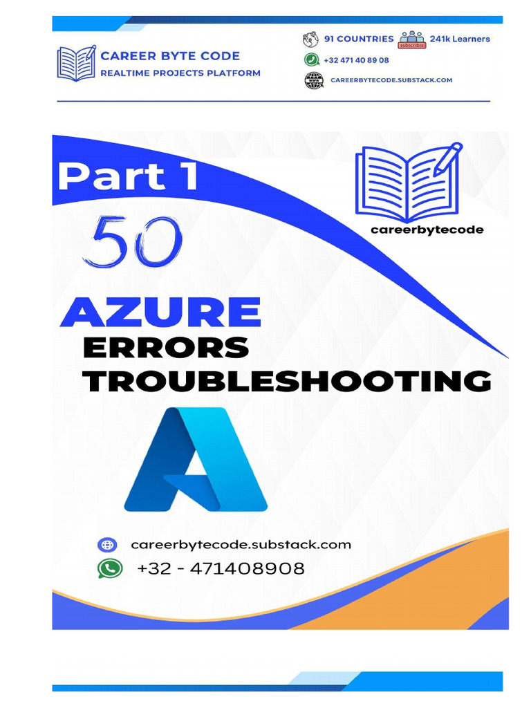 50 AZURE Cloud Issues Troubleshooting Steps - Part1 | PDF | Transport ...
