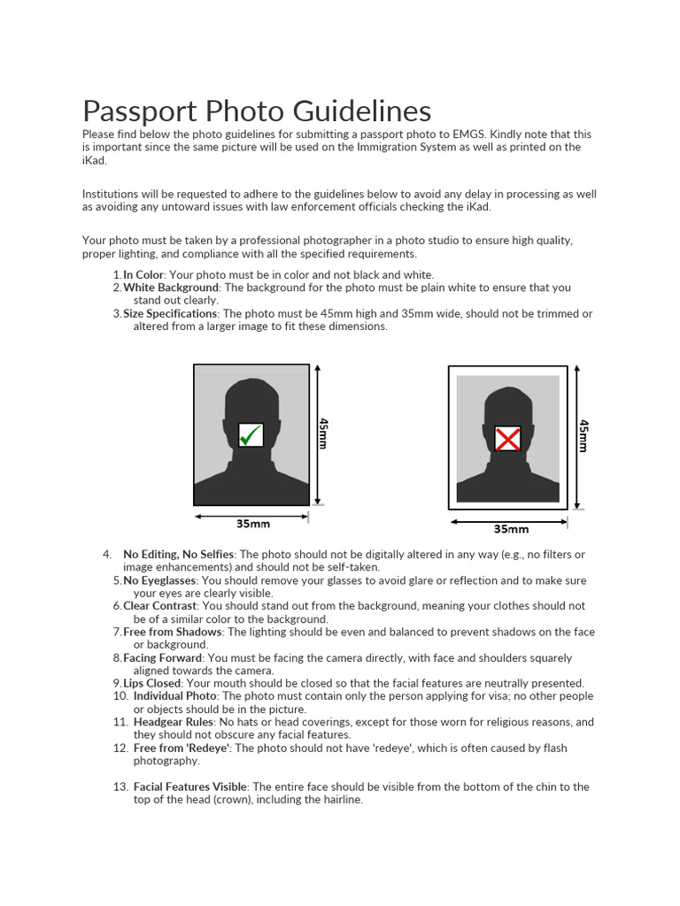 Passport Photo Guidelines | PDF | Photograph | Imaging