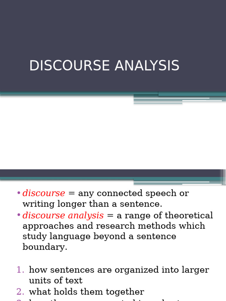 11 Discourse Analysis | PDF | Subject (Grammar) | English Language