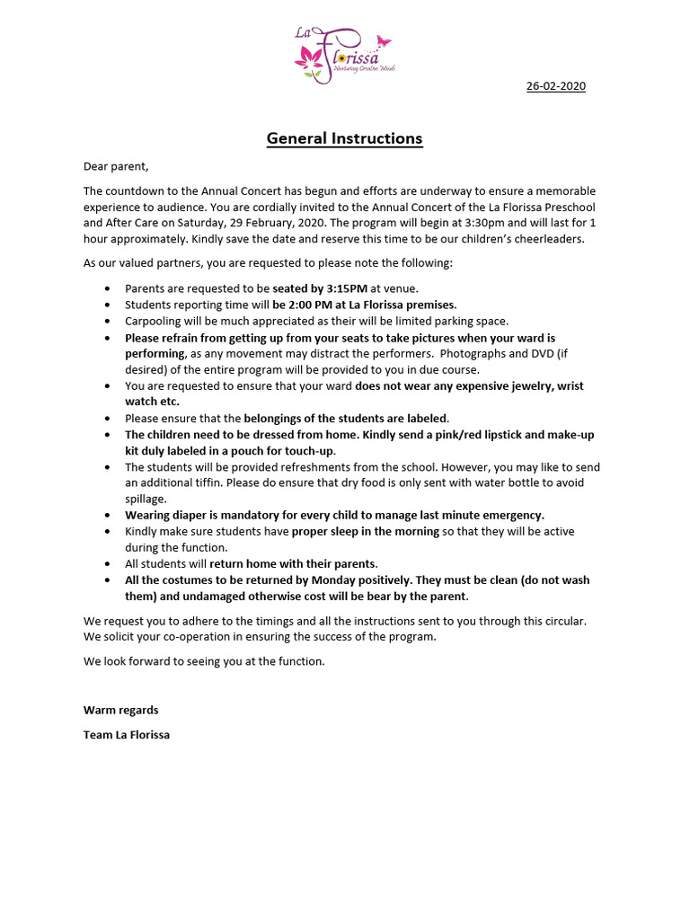 General Instructions | PDF