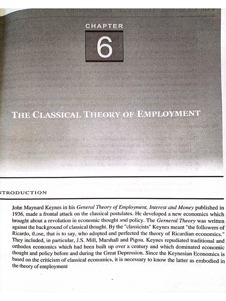 The Classical Theory of Employment and Output | PDF