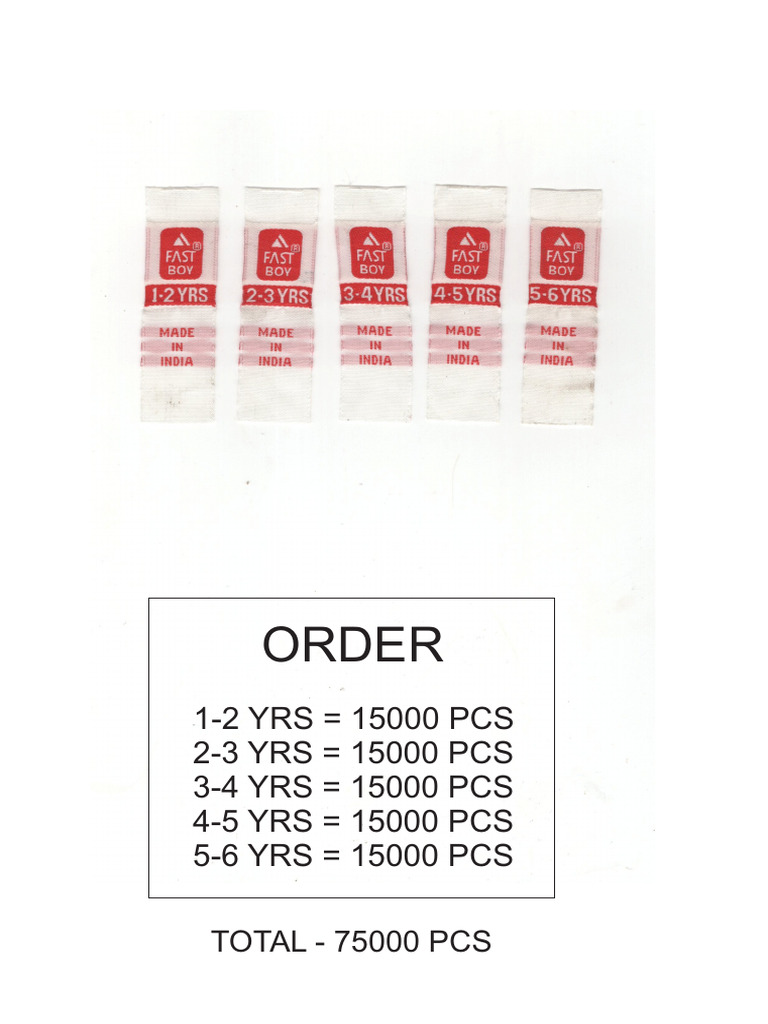 1X5 Size Label Order ! 10.04.2025 | PDF