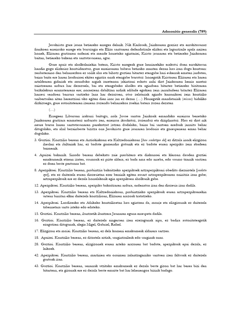 Admonitio Generalis | PDF