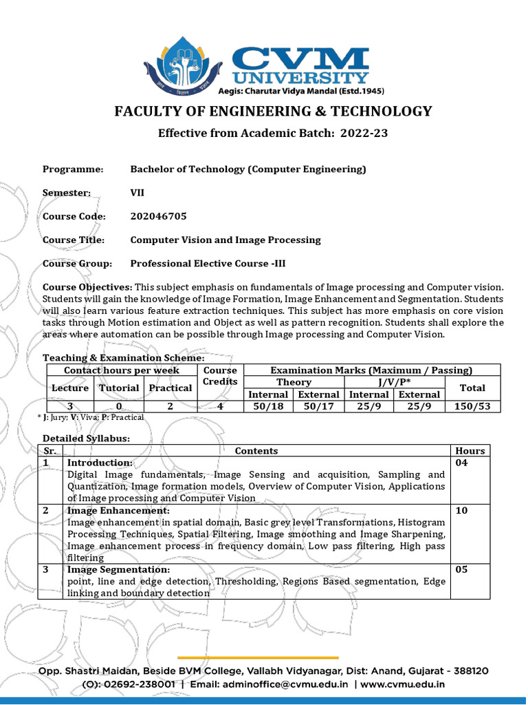 Computer Vision and Image Processsing | PDF | Computer Vision | Image Segmentation
