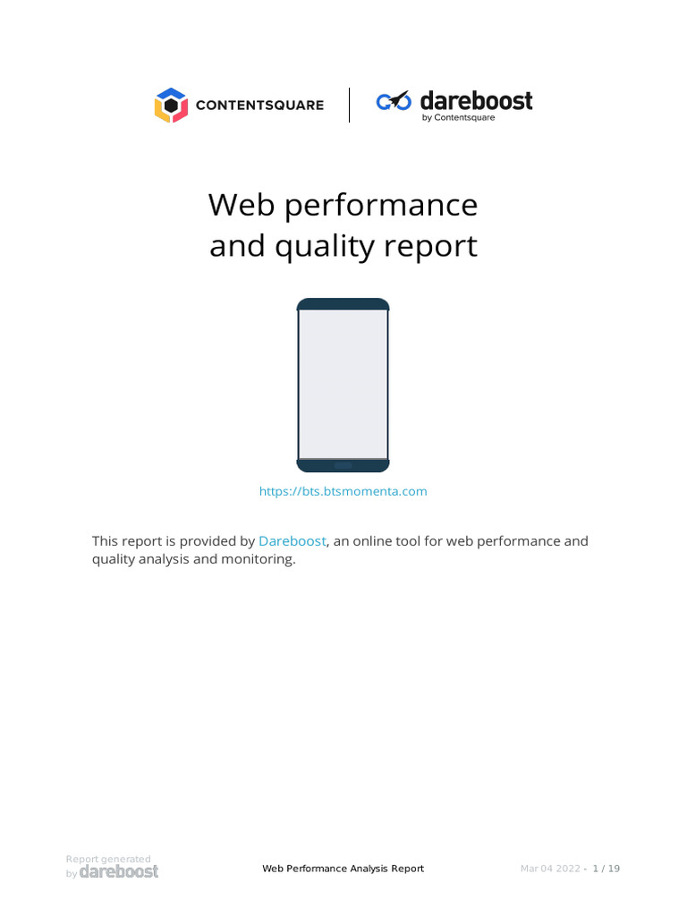 Web Performance and Quality Report | PDF | World Wide Web | Internet & Web