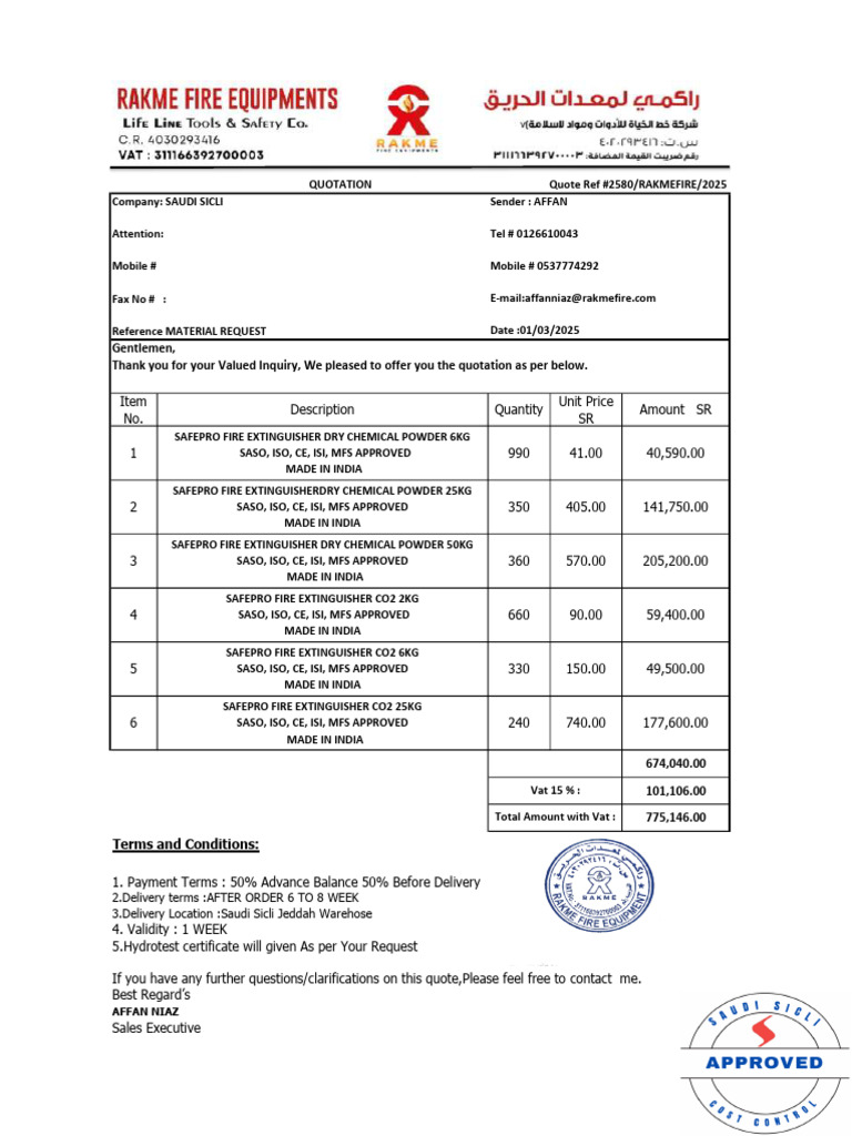 PR04488 - RAKME FIRE Revised Quote 2580 | PDF