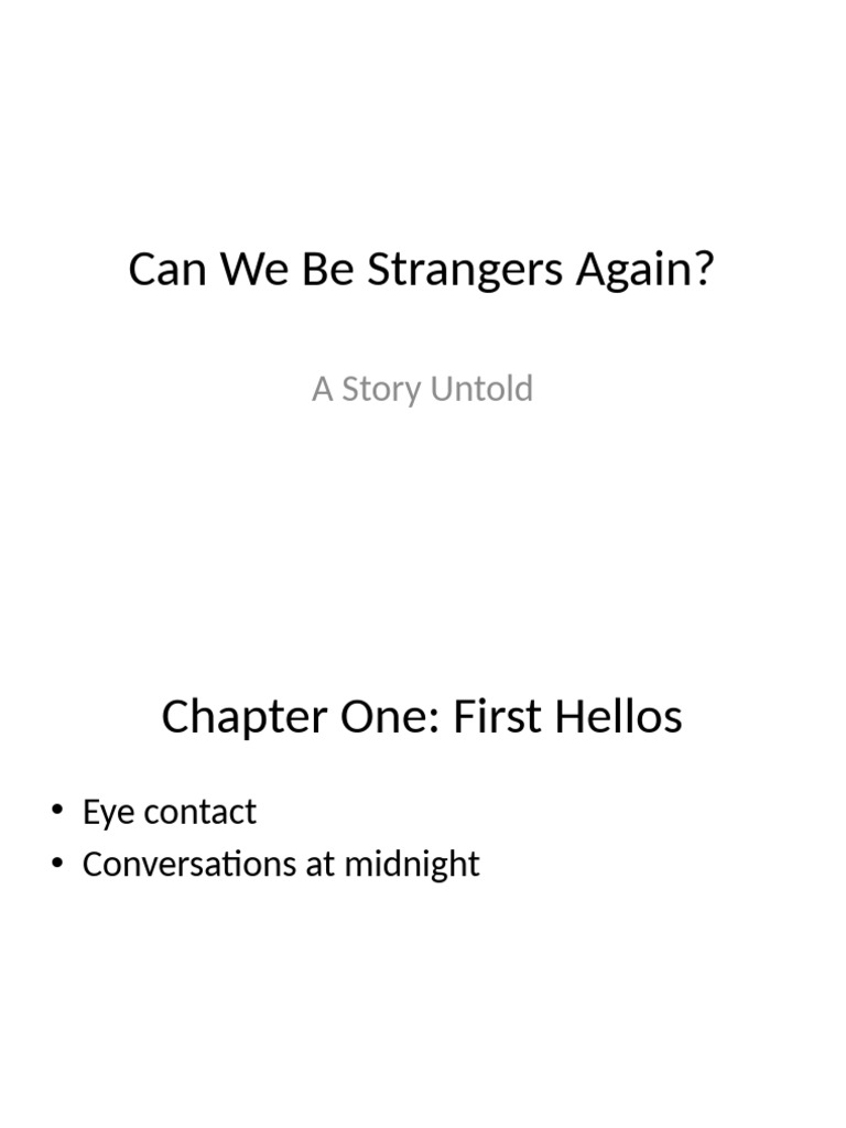 Strangers Again: A Story of Lost Bonds | PDF