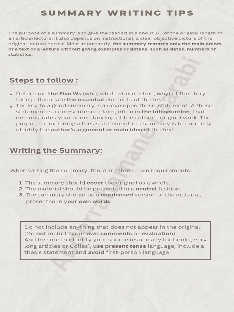 Summary Writing Tips and Techniques | PDF | Polar Bear | Arctic