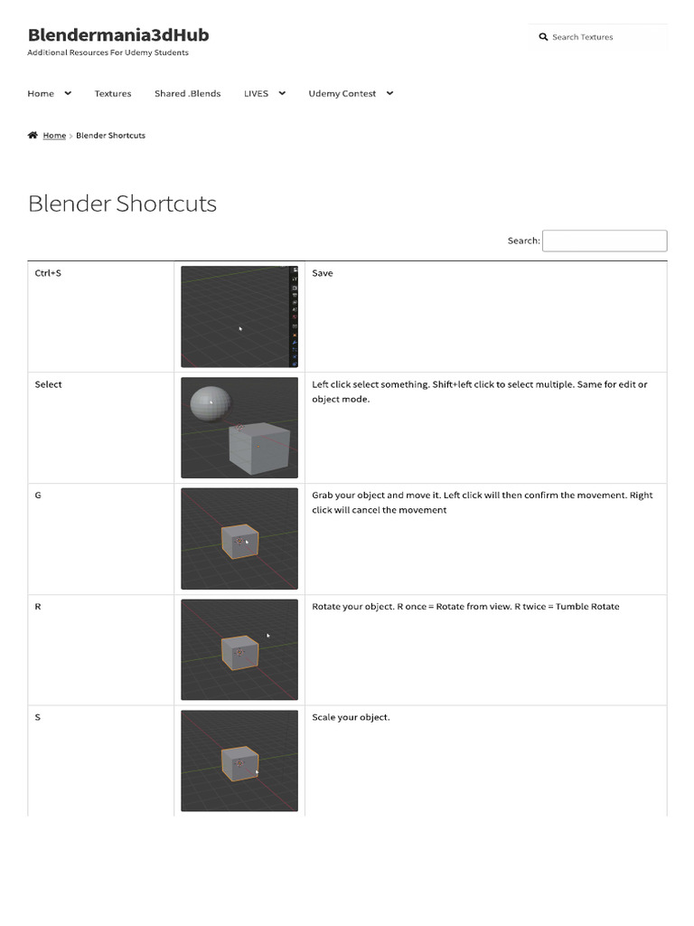 Blender Shortcut Keys | PDF