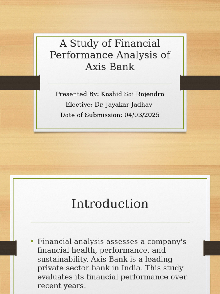 Financial Performance Axis Bank | PDF