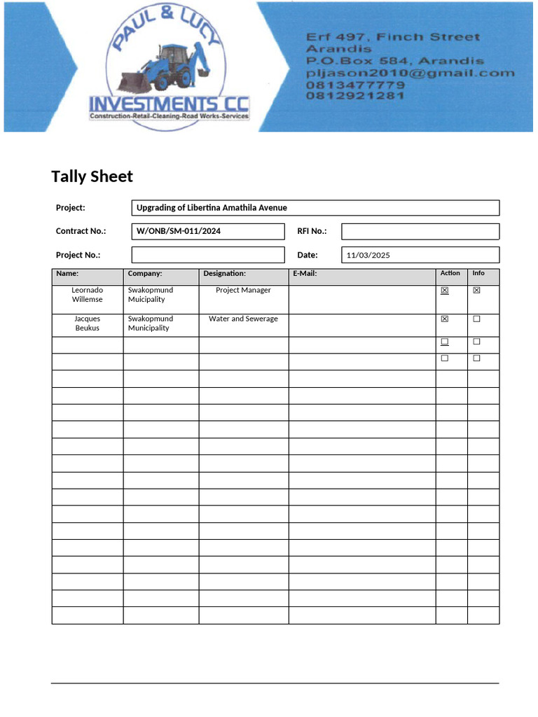 Tally Sheet | PDF