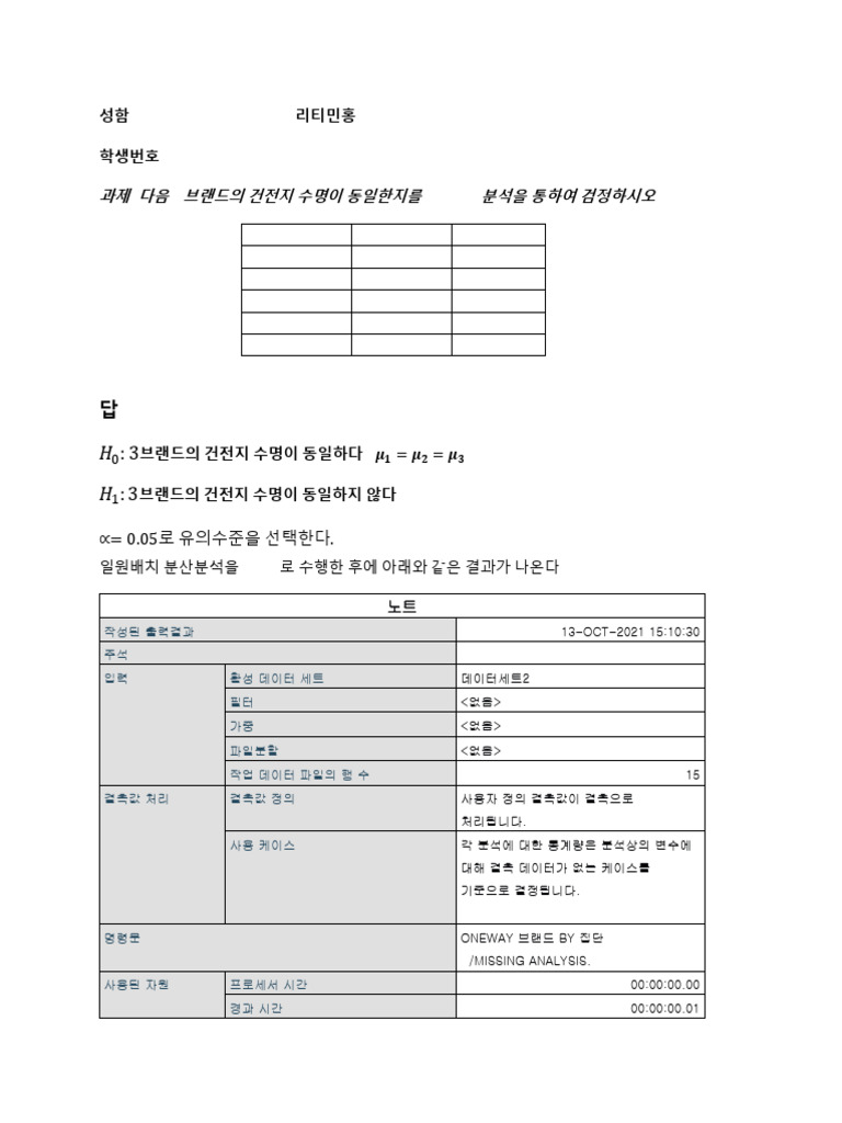 과제2- ANOVA 분석-2 | PDF