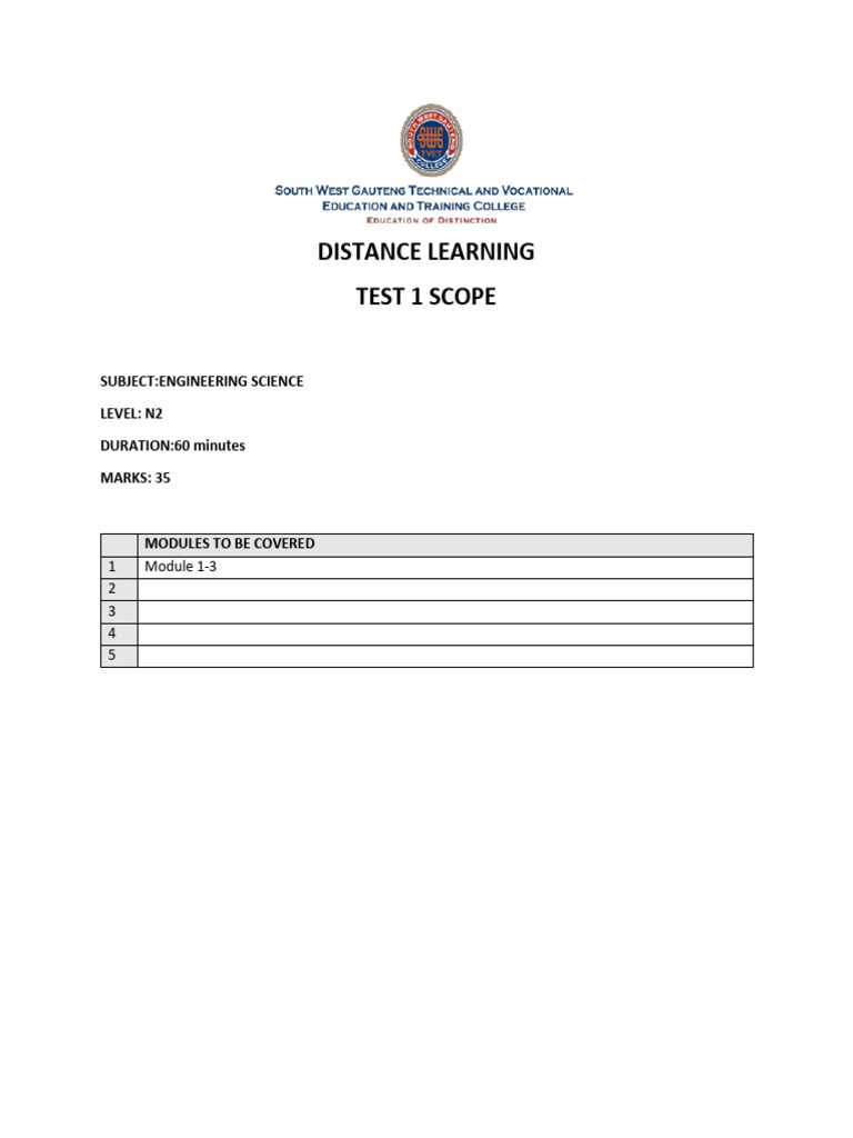 Engineering Science N2-1 | PDF