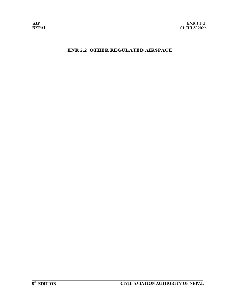 Enr 2.2 Other Regulated Airspace: AIP Nepal ENR 2.2-1 01 JULY 2022 | PDF