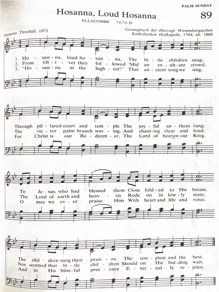Hosanna, Loud Hosanna | PDF