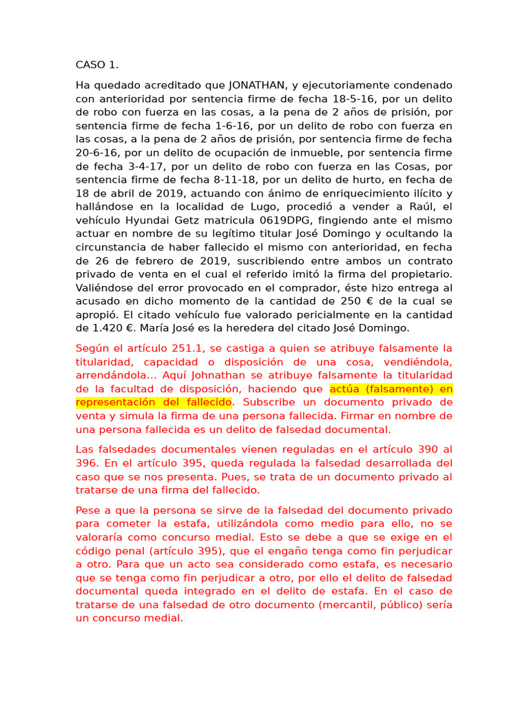 Casos Estafa (Penal Iii) | PDF | Robo | Castigos