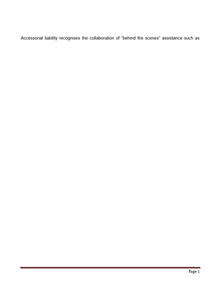 Criminal Law Unit 8 Accessorial Liability | PDF | Aiding And Abetting | Mens Rea