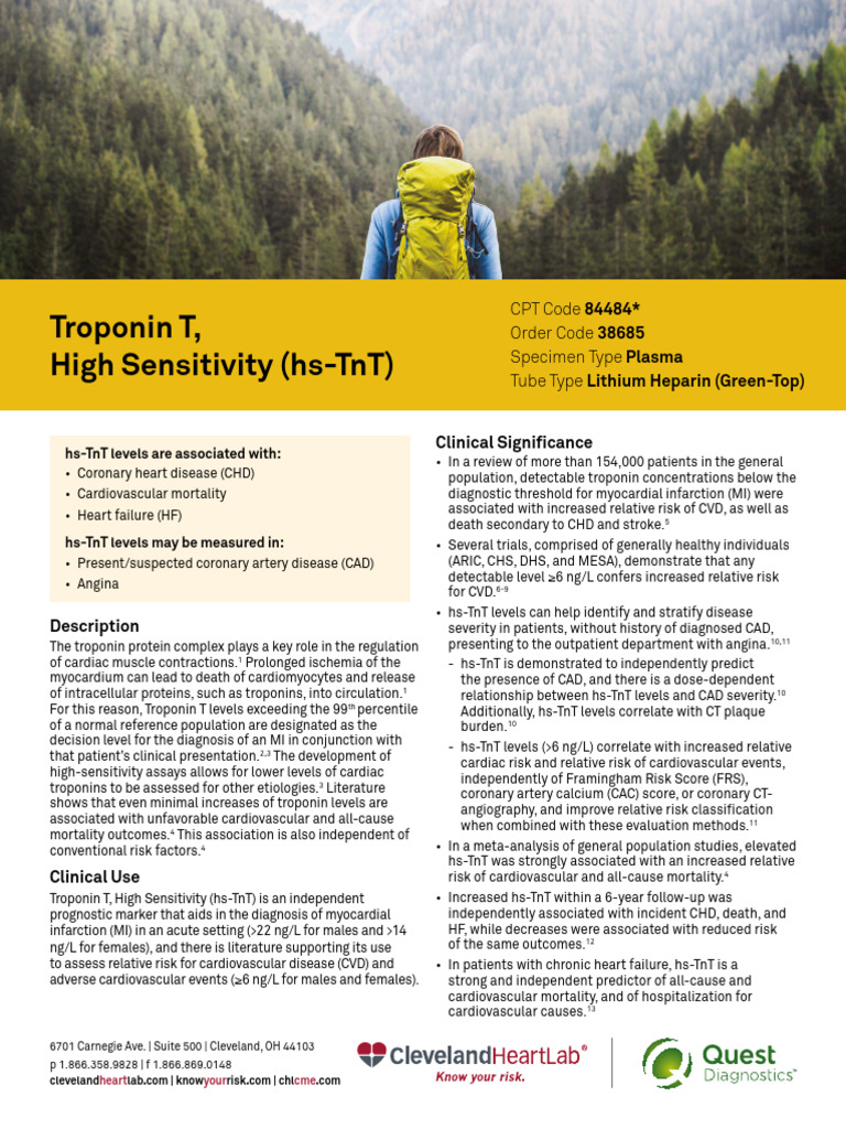 CHL-Troponin-T-High-Sensitivity-clinical | PDF | Myocardial Infarction ...