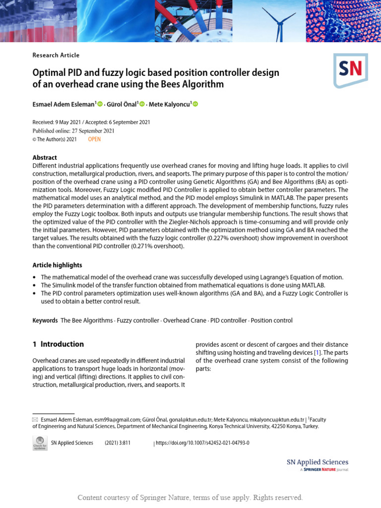Optimalpidandfuzzylogicbasedpositioncontrol Pdf Control Theory Fuzzy Logic