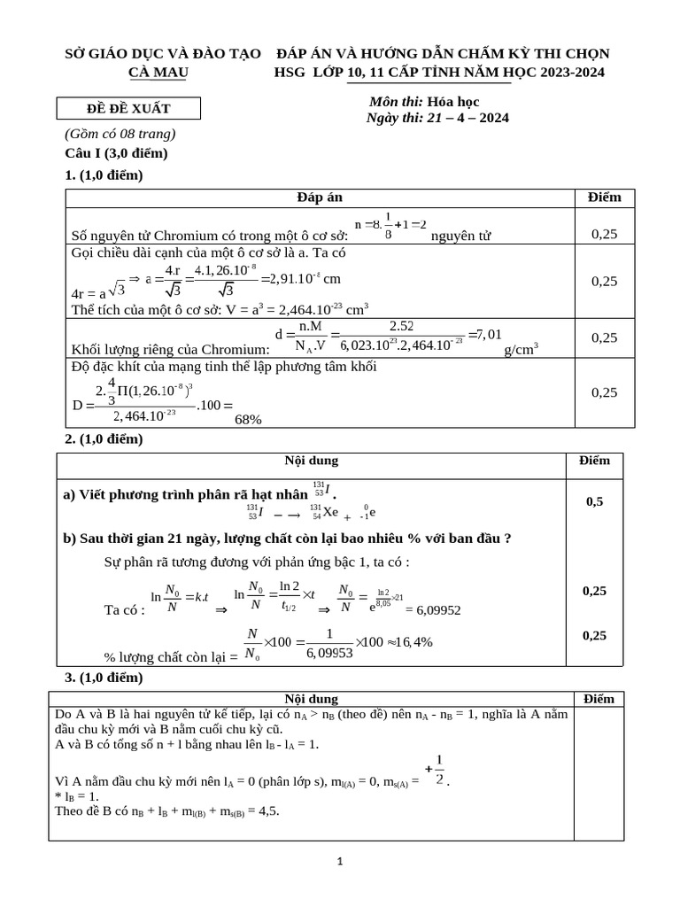 HDC de HSG Hoa Camau 2024 | PDF