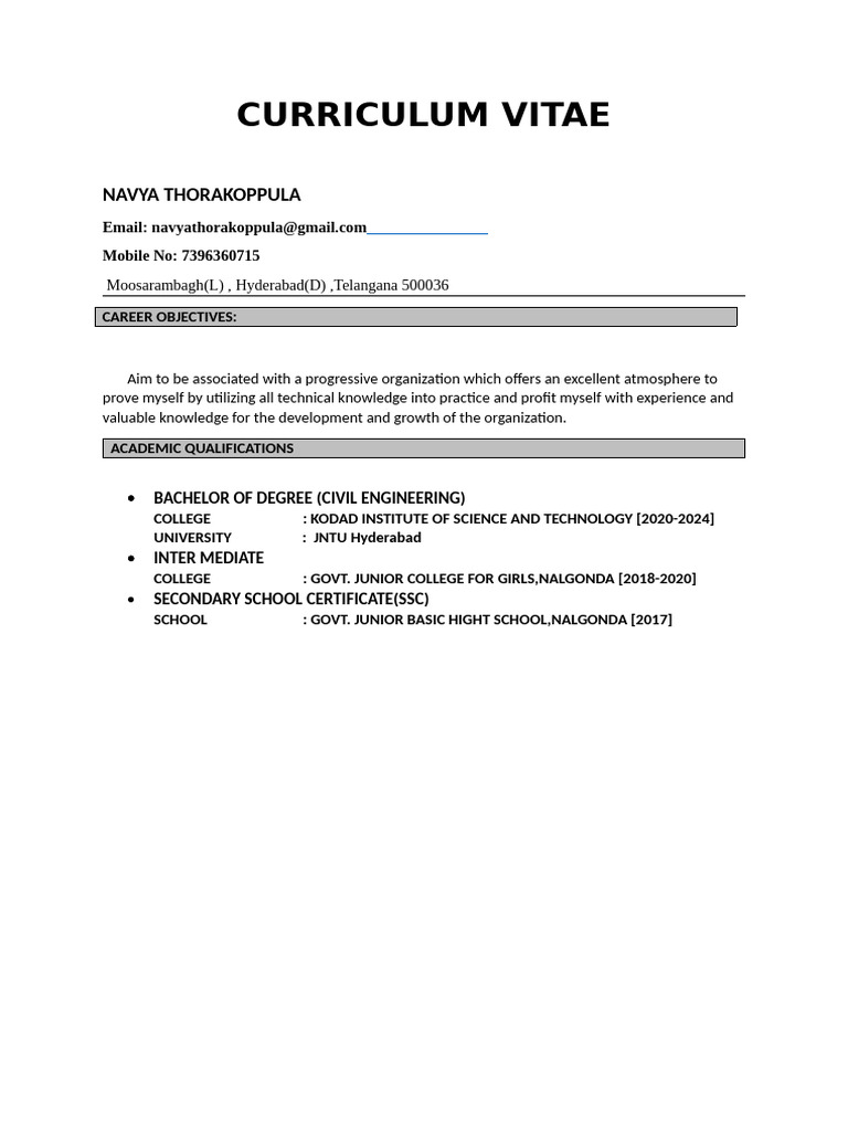 Curriculum Vita1 | PDF