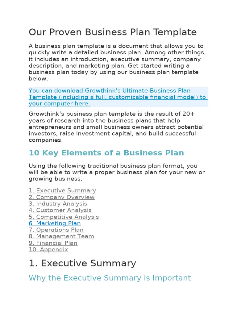 Business Plan Template | PDF | Expense | Balance Sheet