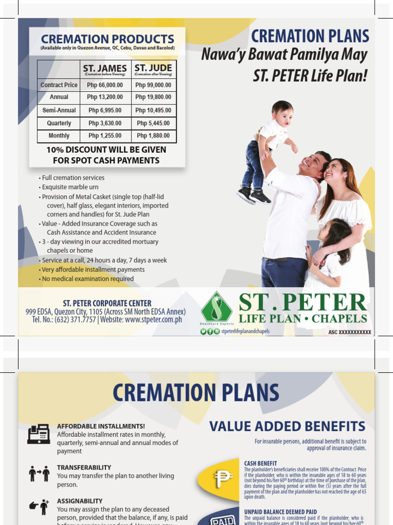 St. Peter Cremation Plan Brochure | PDF | Business Law | Insurance