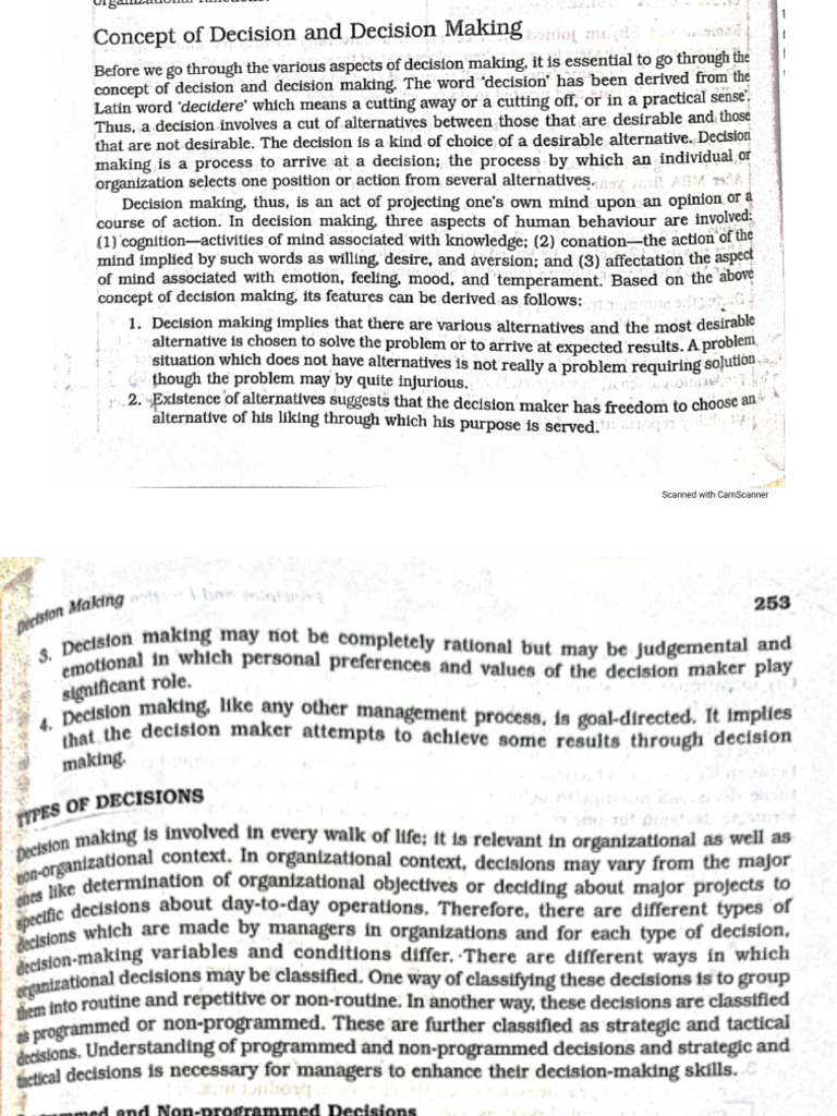 Decision Making Notes | PDF