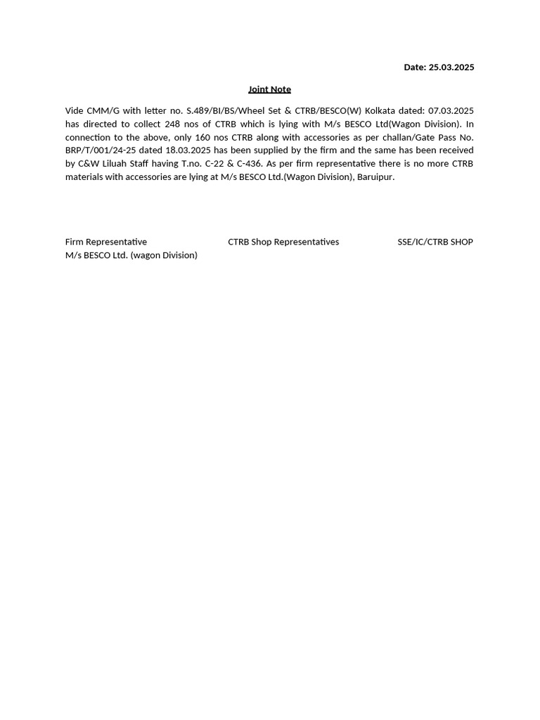Joint Note CTRB | PDF