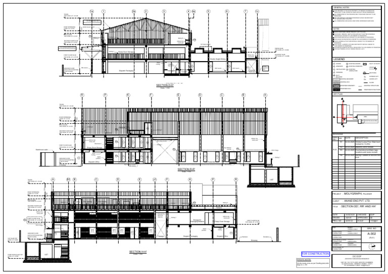 A-302 (R-01) - Sections DD', RR' & HH' | PDF | Building Technology ...