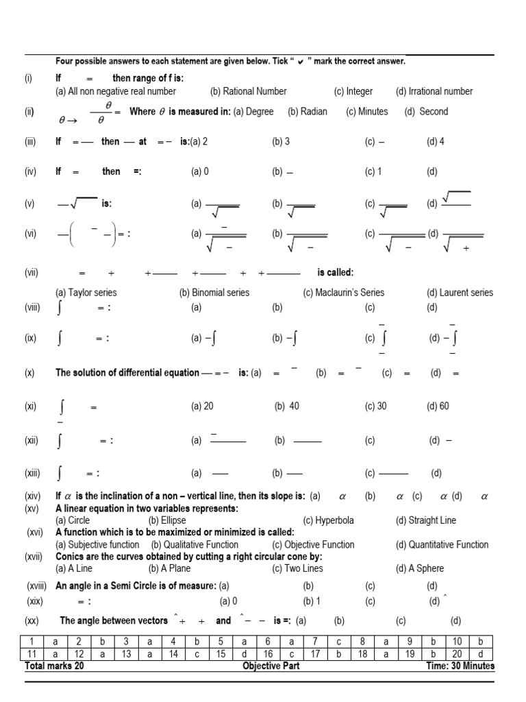 mathematics full book mcqs OLD PAPER SOLVED | PDF | Line (Geometry) | Elementary Geometry
