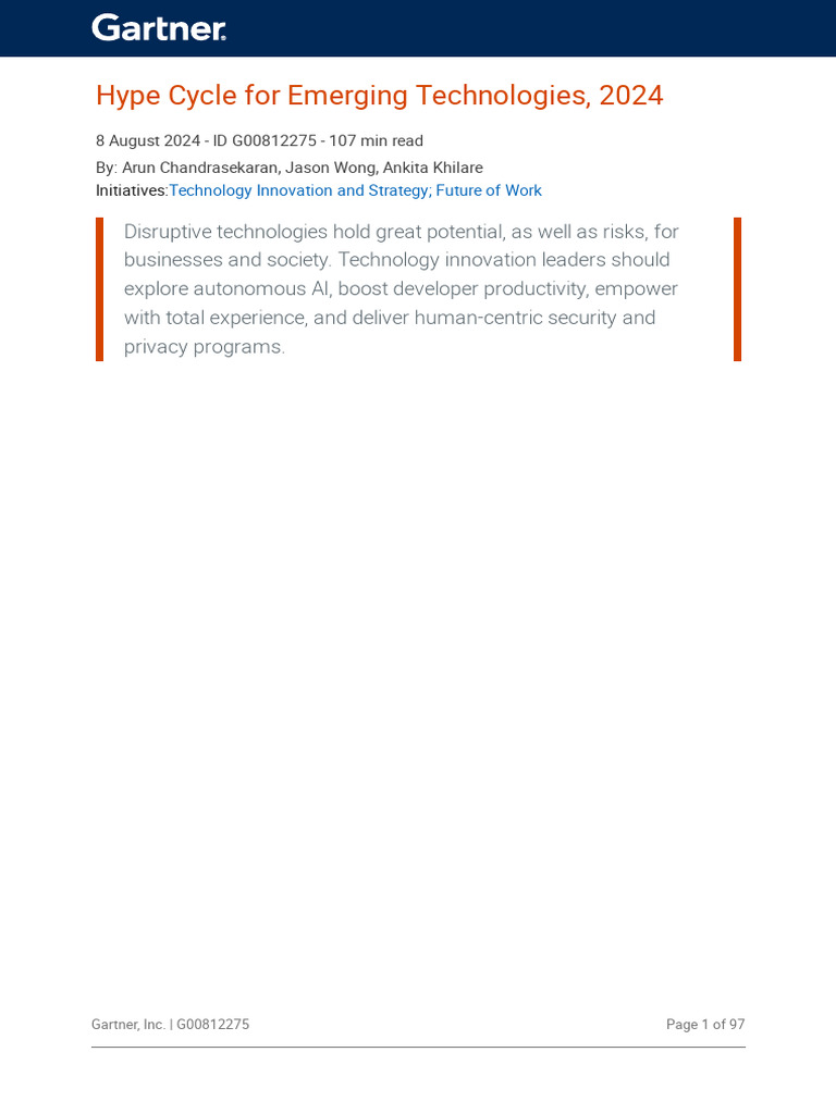 Hype Cycle For Emerg 812275 NDX | PDF | Artificial Intelligence | Intelligence (AI) & Semantics