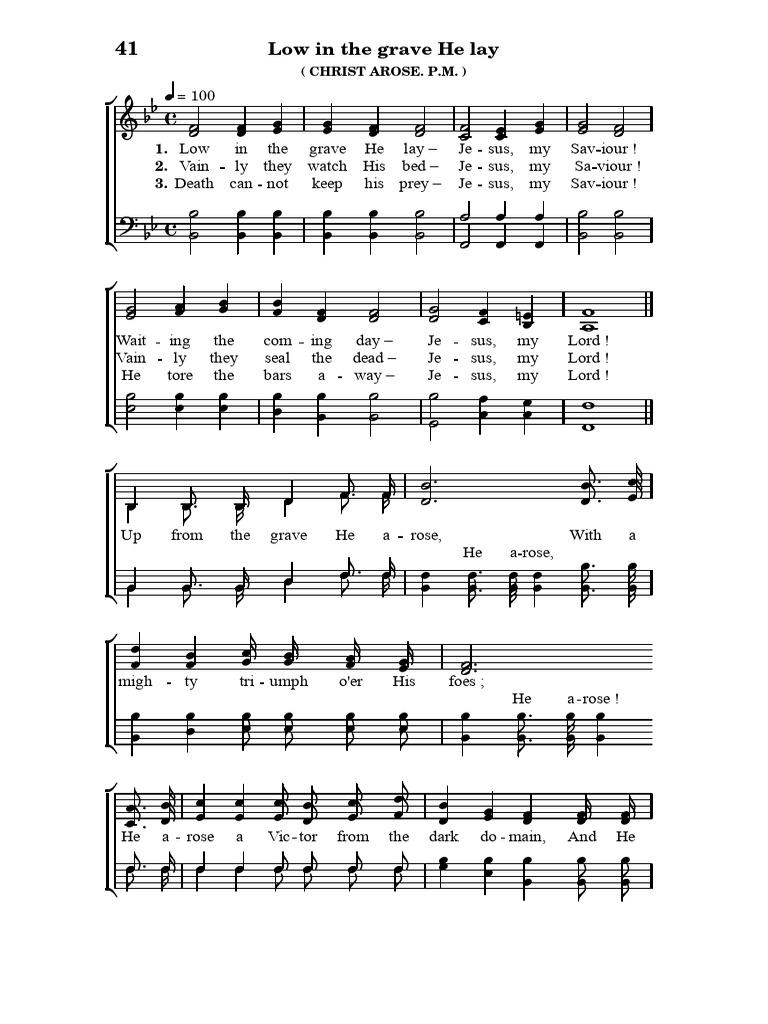 SSO 041-Lo in the Grave He Lay PHSS | PDF | Christian Hymns | Christian ...