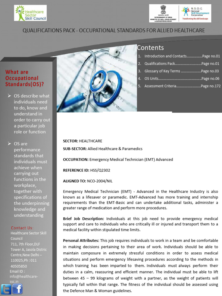 EMT Advanced Qualifications Pack Overview | PDF | Emergency Medical ...
