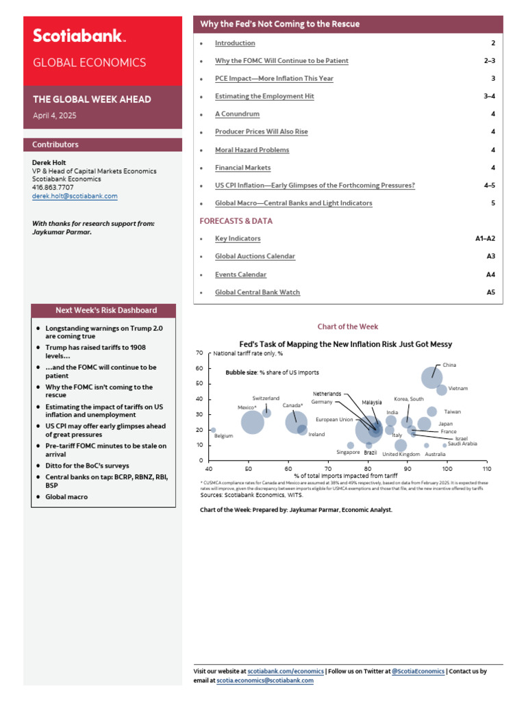 Global Week Ahead 20250404 | PDF | Inflation | Consumer Price Index