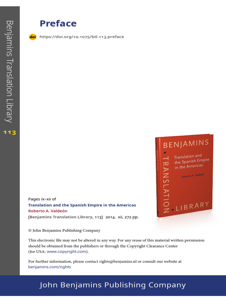 Roberto Valdeon Translation and The Spanish Empire in The Americas ...