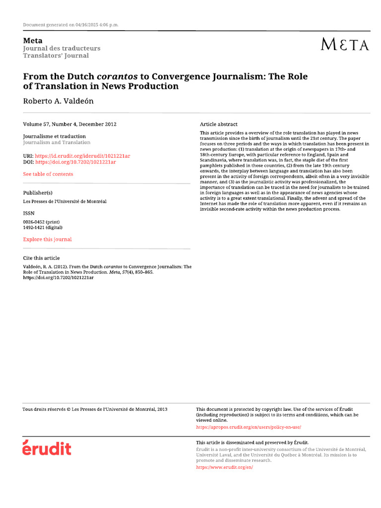 Roberto Valdeon_from he Dutch corantos to convergence journalism_role ...