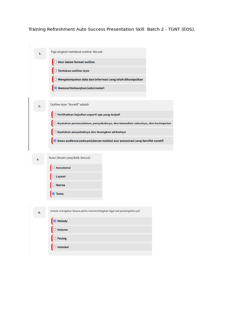 Post Test Training Refreshment Auto Success Presentation | PDF