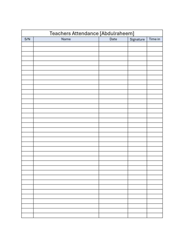 Teachers Attendance | PDF