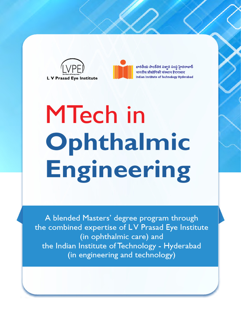 MTech in Ophthalmic Engineering Booklet | PDF | Visual System | Retina