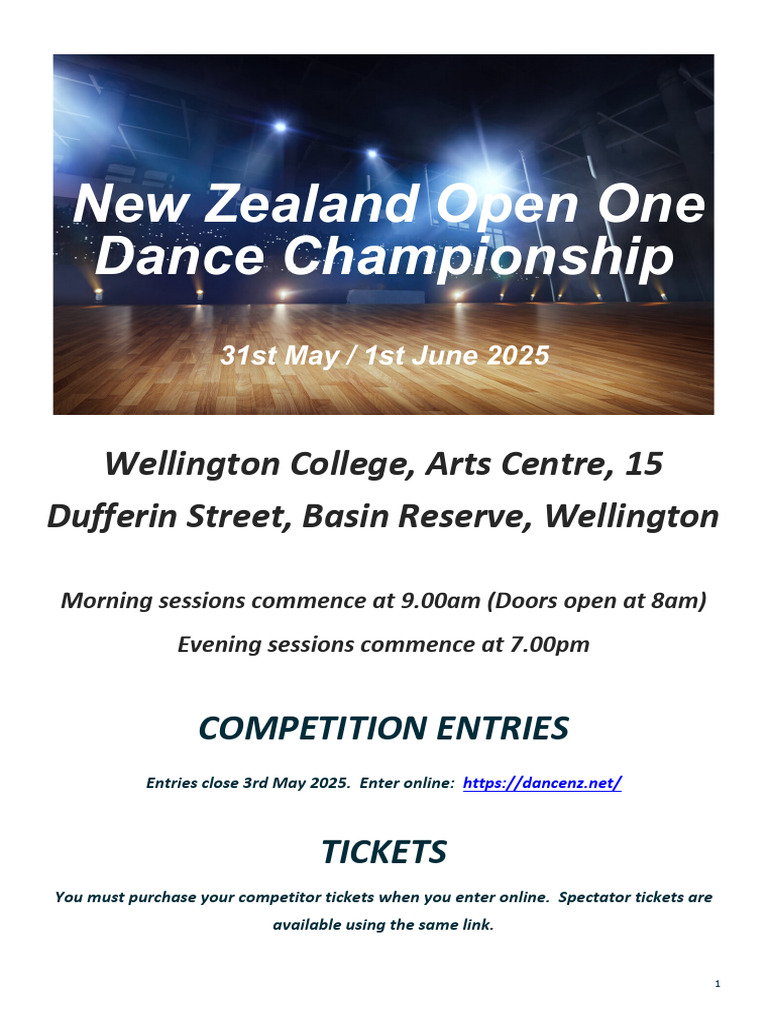 2025 NZ One Dance Championships Events List | PDF | Ballroom Dance ...