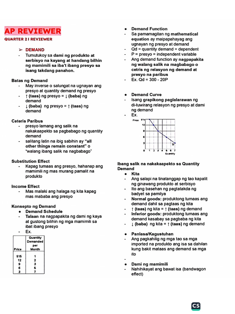 Ap Reviewer Quarter 2 Grade 9 | PDF