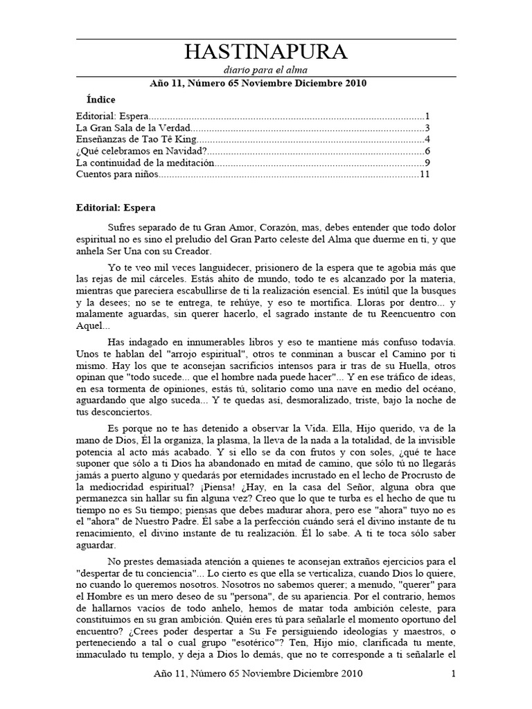 Diario 065 | PDF | Meditación | Dios
